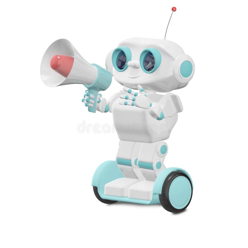 Robot with a megaphone stock illustration. Illustration of cyborg ... Robot with a megaphone stock illustration. Illustration of cyborg ...