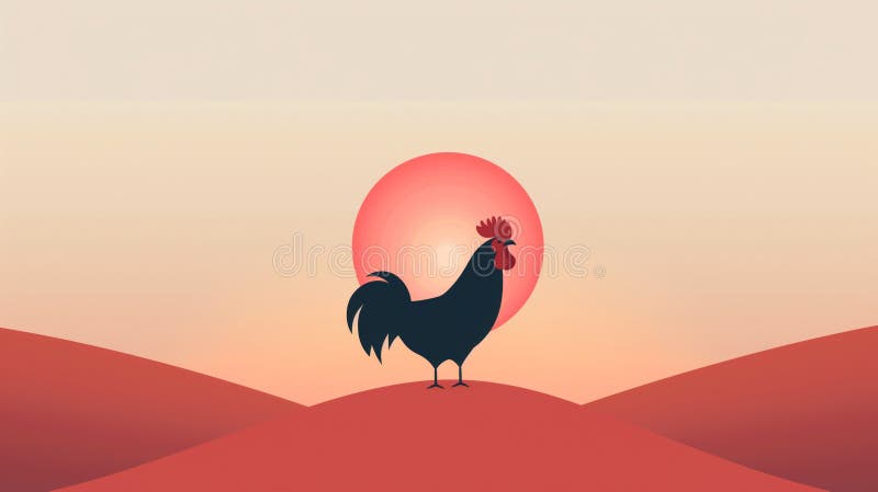 Crowing Rooster Outline Stock Illustrations – 162 Crowing Rooster ...