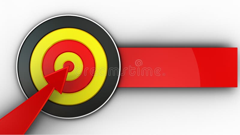 3d target with red arrow stock illustration. Illustration of background ...
