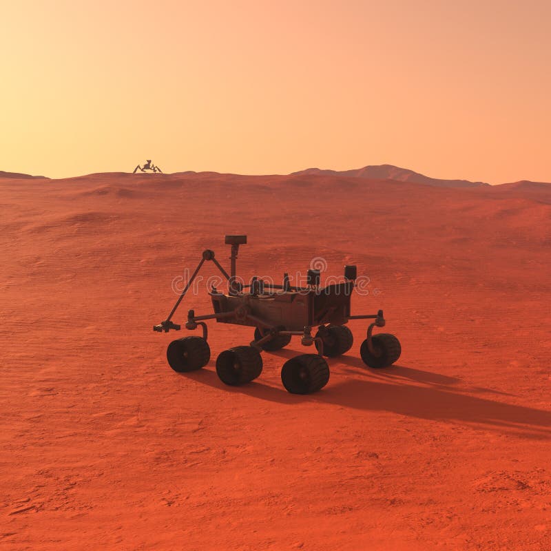 3D-illustration of a Rover on a Strange Planet Stock Illustration ...