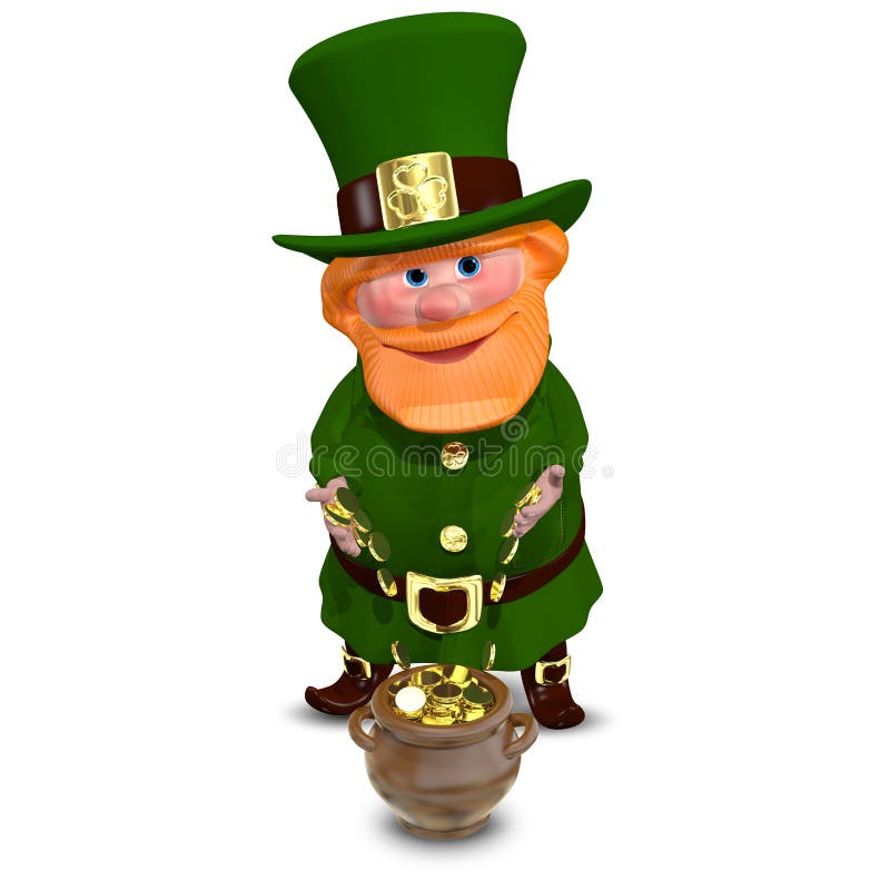 3D Illustration of Saint Patrick with Gold Coins Stock Image ...