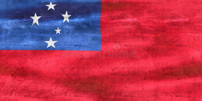 3D-Illustration of a Samoa Flag - Realistic Waving Fabric Flag Stock ...