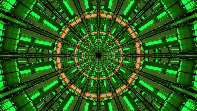 3D Illustration of a Sci-fi Background with Geometric Shapes and Bright ...