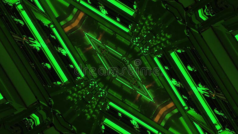 3D Illustration of a Sci-fi Background with Geometric Shapes and Bright ...