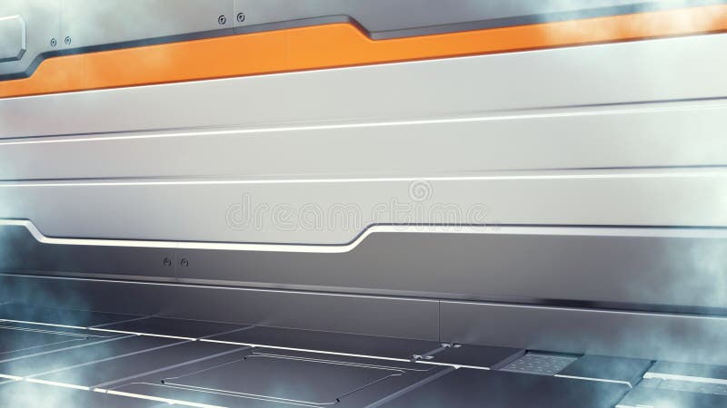 3d Illustration of Sci-fi Cryogenic Freezer Farm Corridor Interior ...