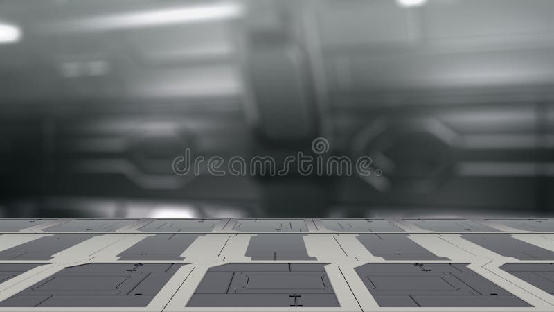 3d Illustration of Sci Fi Lab Table with Blur Sci-fi Background 3d ...