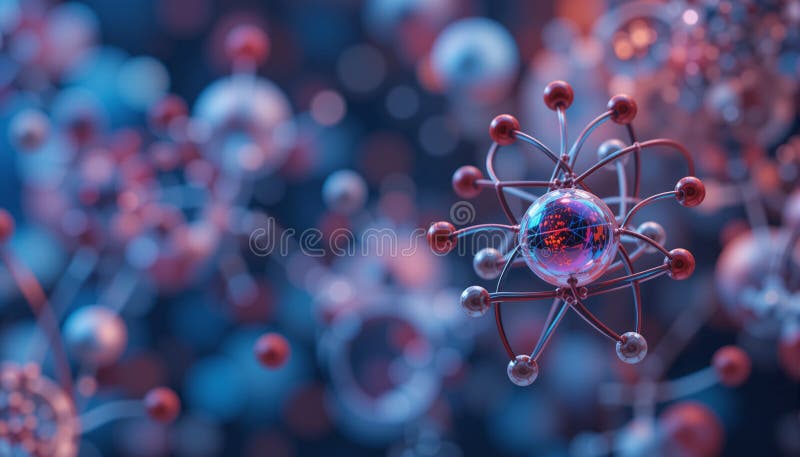 Atomic Wonders: Vibrant 3D Render of Molecules and Atoms for Scientific ...