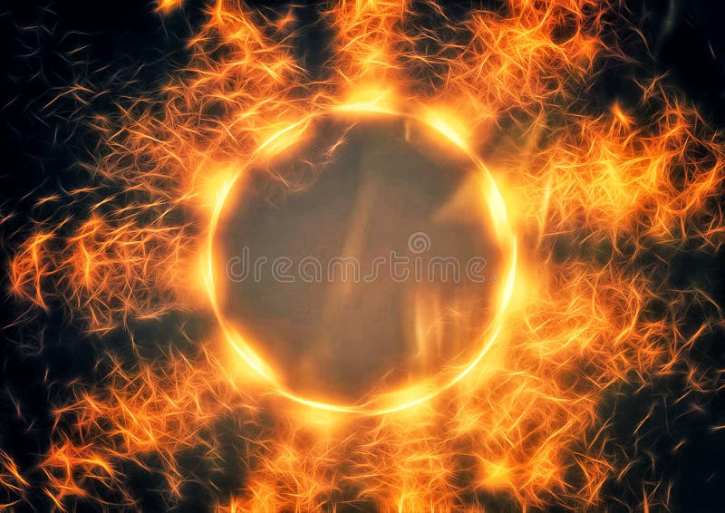 3d Illustration of Scorching Flames Burning in the Dark Stock ...