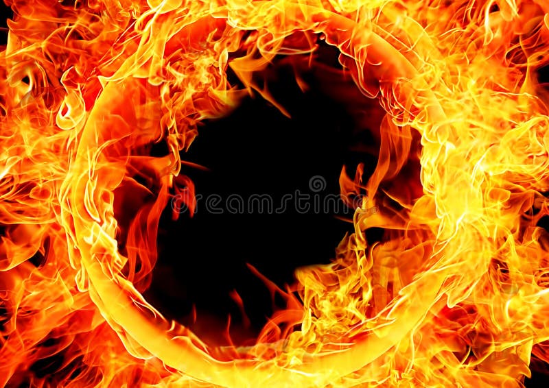 3d Illustration of Scorching Flames Burning in the Dark Stock ...