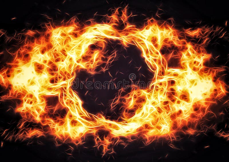 3d Illustration of Scorching Flames Burning in the Dark Stock ...