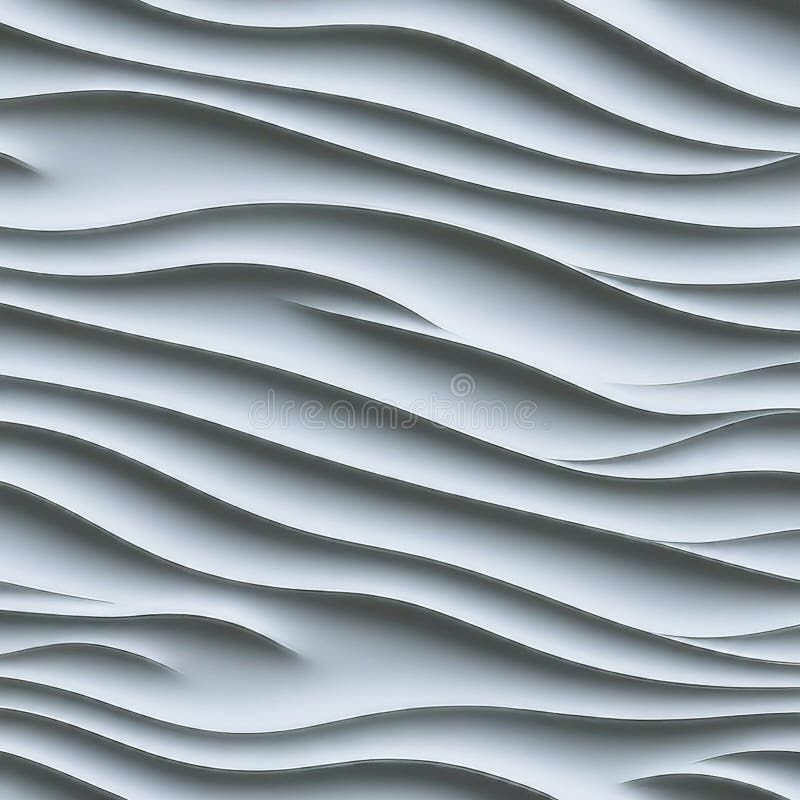 3D Illustration Seamless Pattern Waves Light and Shadow. Stock ...