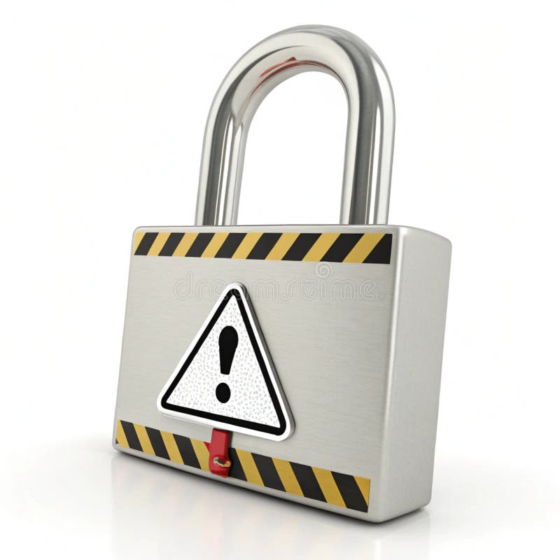 Security Breach 3D Icon Illustration Isolated on White Stock ...