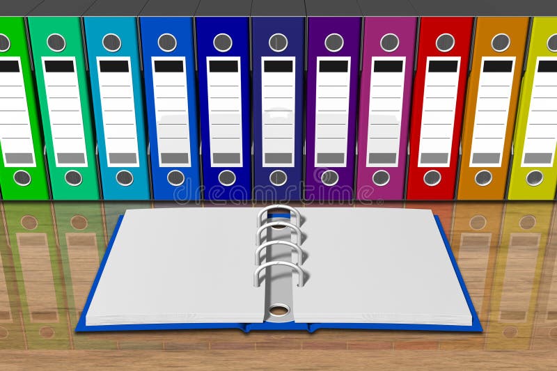 Series Binders Colored Folders - 3D Illustration Stock Illustration ...