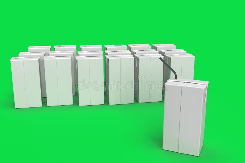 3D Illustration - Mock Up Template Set of Blank Empty Juice or Milk ...