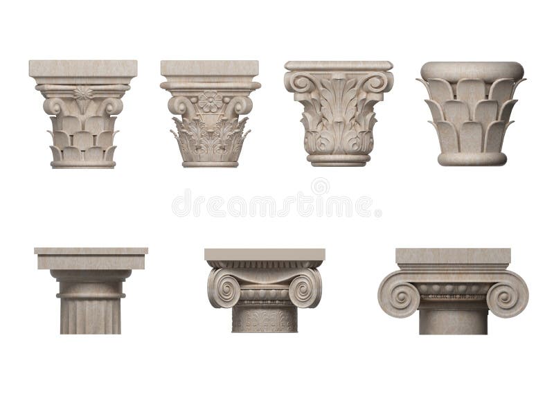Set of Vintage Marble Classic Architectural Brackets Stock Illustration ...
