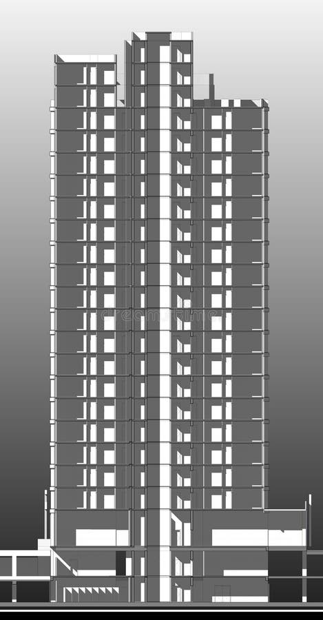 Architectural Cross Section Illustration of a High Rise Condominium ...