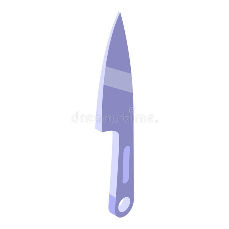 Sharp Kitchen Knife Pointing Up with Hole in Handle Isometric Icon ...