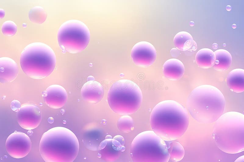3D Illustration. Shiny Balls with Different Size on Pink Color ...