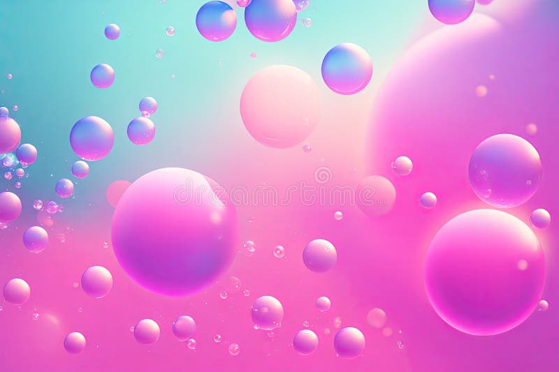 3D Illustration. Shiny Balls with Different Size on Pink Color ...