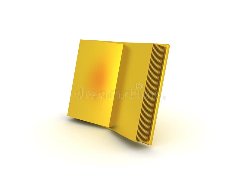 3D Illustration of a Shiny Golden Book Stock Illustration ...