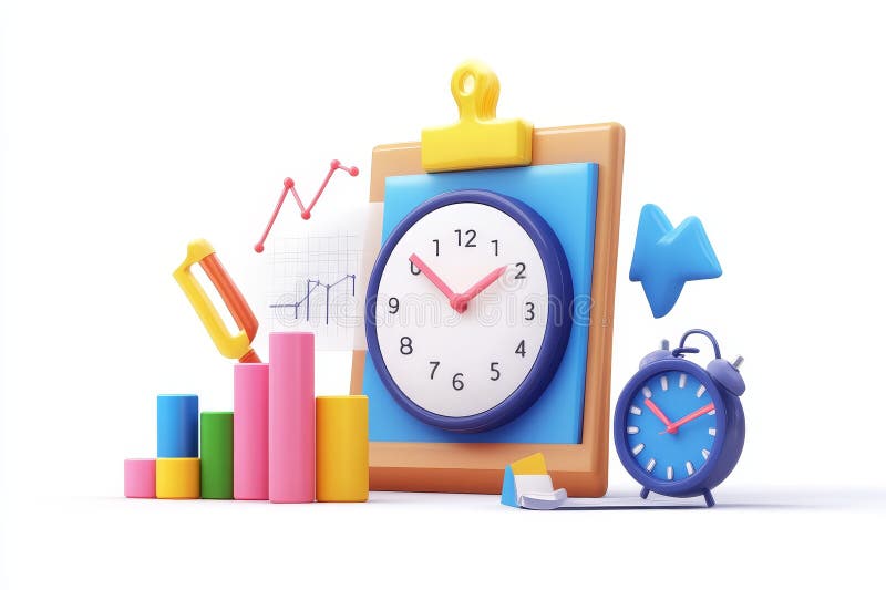 A 3D Illustration Showcasing the Importance of Time Management ...