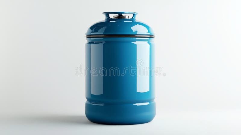 A 3D Illustration Showing a Blue Water Tank or Water Container Isolated ...