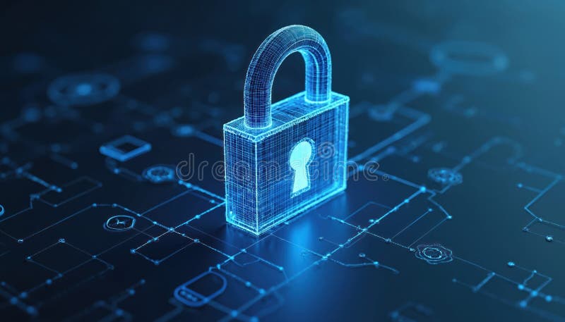 3D Illustration Shows Internet Security Padlock Protecting Personal ...