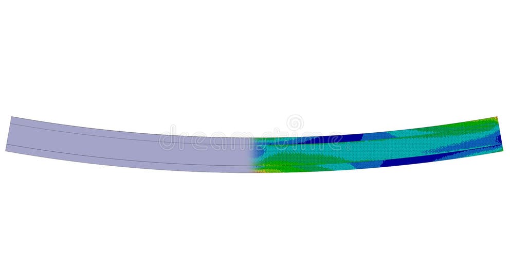 3D Illustration. Side View of a Deflection Plot & CAD Model Blend of an ...