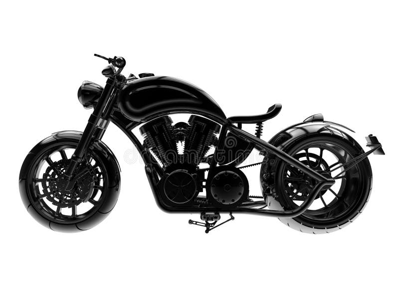 3D Motorcycle side view stock illustration. Illustration of isolated ...