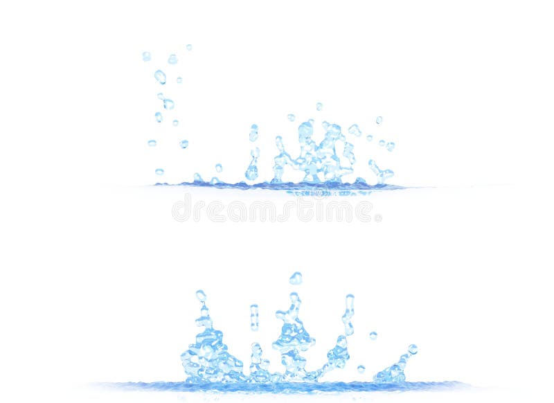 3D Illustration of 2 Side Views of Beautiful Water Splash - Mockup ...