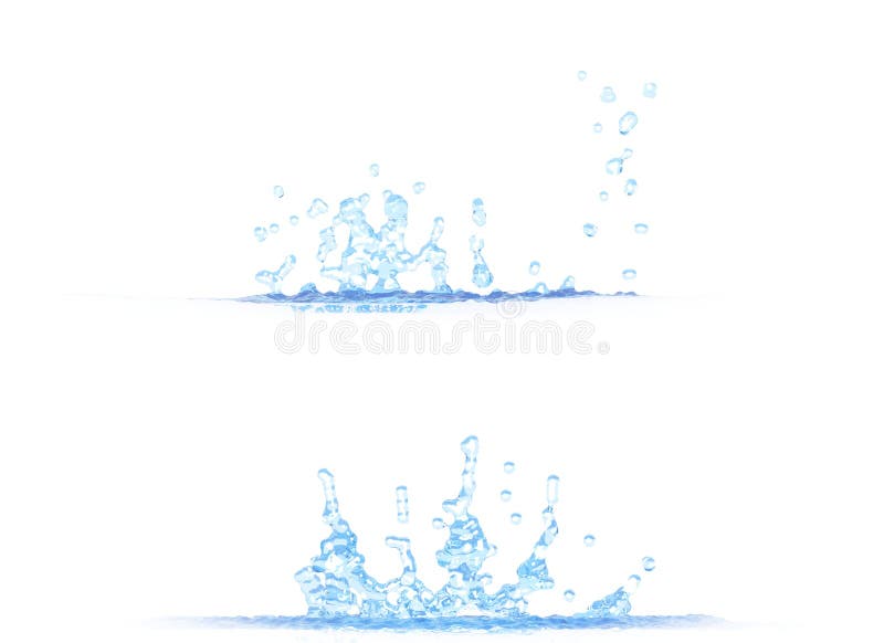 3D Illustration of 2 Side Views of Nice Water Splash - Mockup Isolated ...