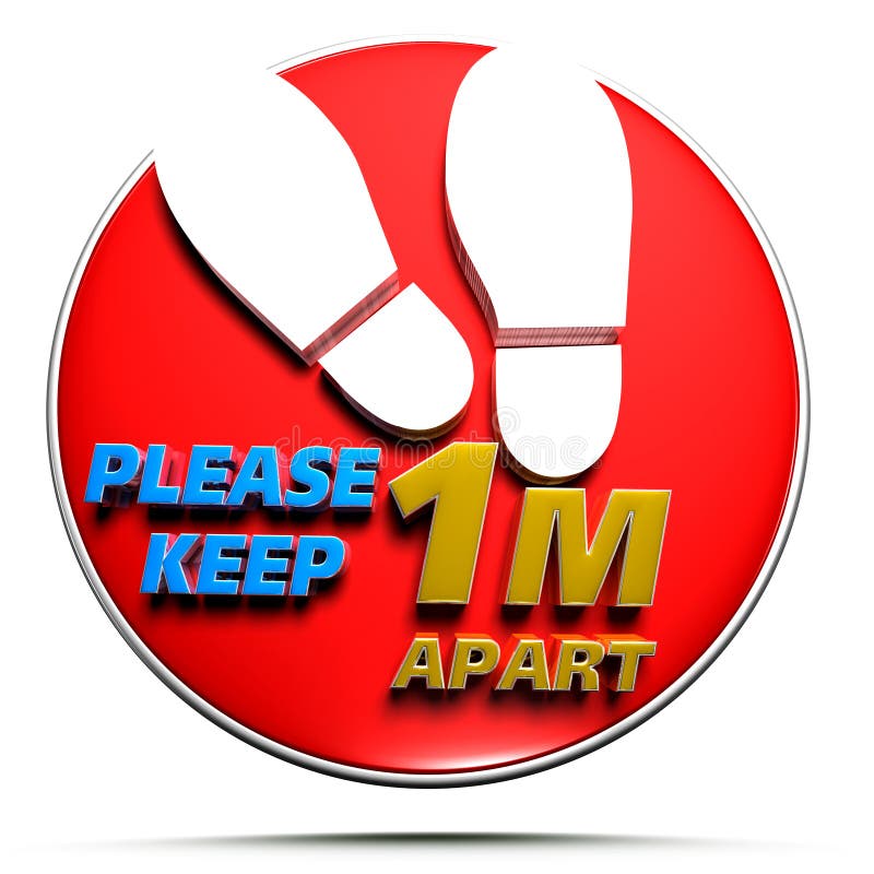 Signage Please Keep 1m Apart. Stock Illustration - Illustration of ...