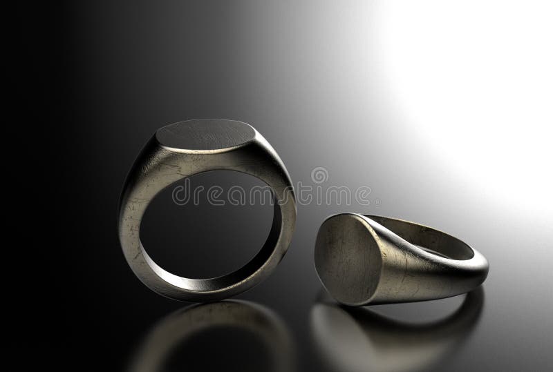 3D Illustration of Signet Ring Stock Illustration - Illustration of ...