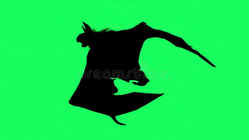 Silhouette of Mythical Beast Animal is Running on Green Screen Stock ...