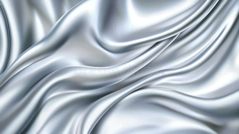 3D Illustration of Silver Metal Texture with Waves, Liquid Silver ...