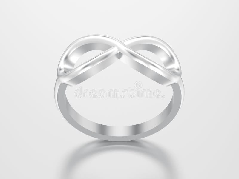 3D Illustration Silver Simple Infinity Ring Stock Illustration ...