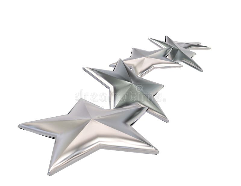 3d Illustration of Silver Stars Rating Symbol Stock Illustration ...
