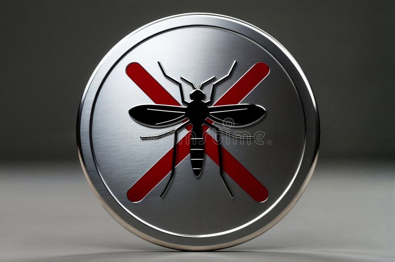 3d Illustration of a Symbol Icon Logo of Stop Prohibit Mosquito Design ...