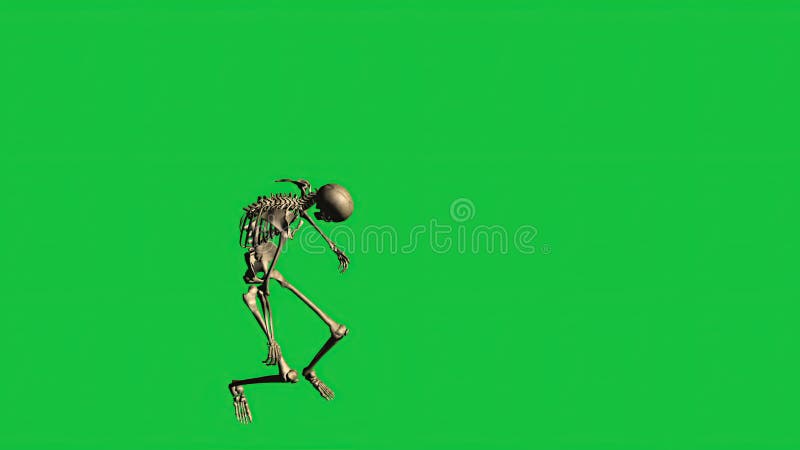 Skeleton Throw Grenade - Separate on Green Screen Stock Illustration ...