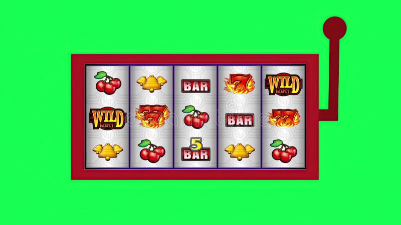 Slot Machine Winning on Green Screen Stock Illustration - Illustration ...