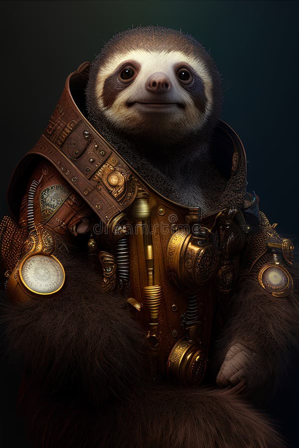 3d Illustration of a Sloth in a Helmet and Armor. Stock Illustration ...