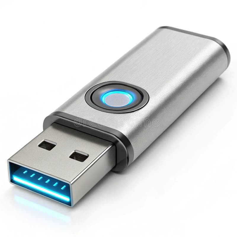 3D Illustration of Smart Flash Disk Icon Isolated on White Background ...