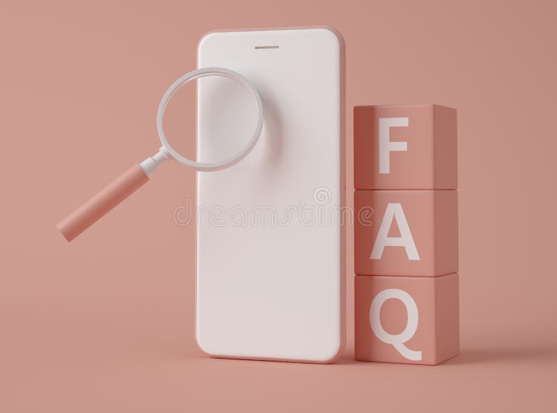 3D Illustration. Smartphone with Text FAQ Stock Illustration ...