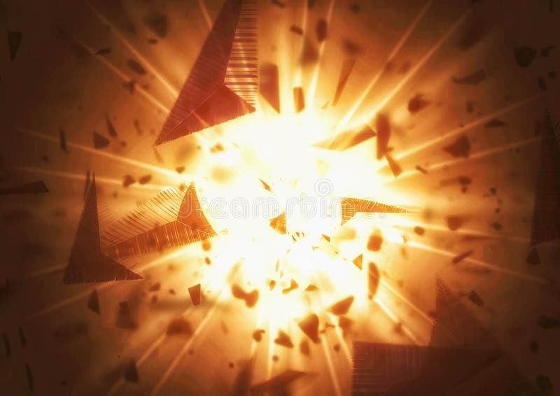 3d Illustration of Smoke and Debris Flying from the Impact of an ...