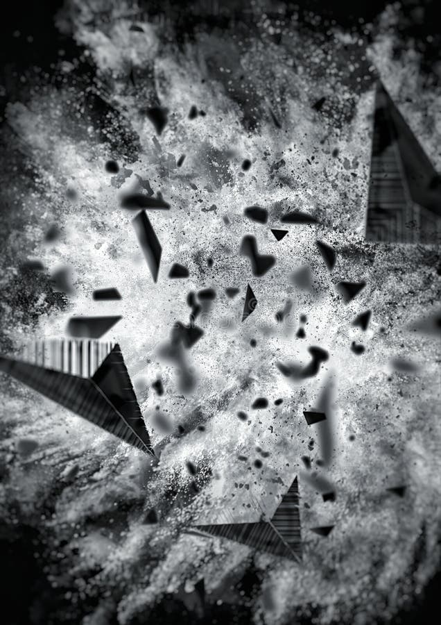 3d Illustration of Smoke and Debris Flying from the Impact of an ...