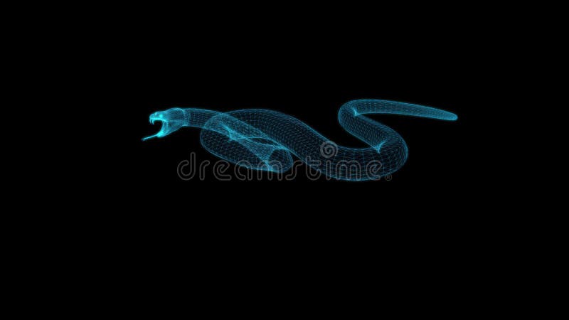 Snake in Hologram Wireframe Style Stock Illustration - Illustration of ...