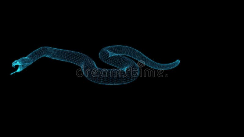 Snake in Hologram Wireframe Style Stock Illustration - Illustration of ...