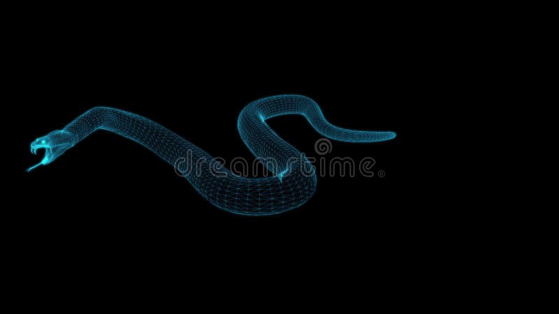 Snake in Hologram Wireframe Style Stock Illustration - Illustration of ...