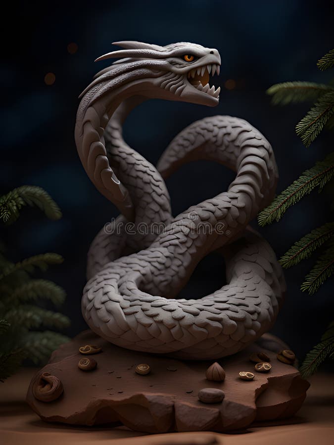 3d Illustration of a Snake on a Stone, Ai Generated Stock Illustration ...
