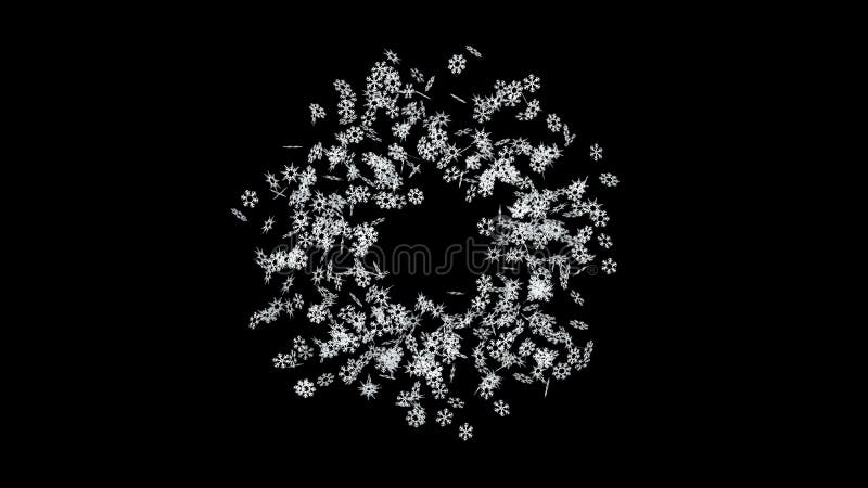 3D Illustration of Snowflakes Flow Stock Illustration - Illustration of ...